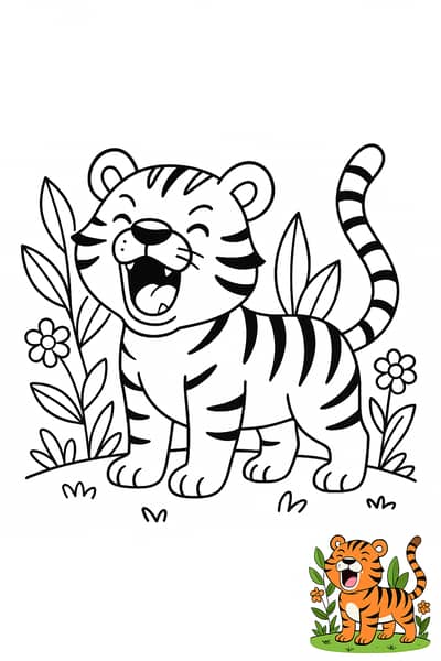 tigers colouring